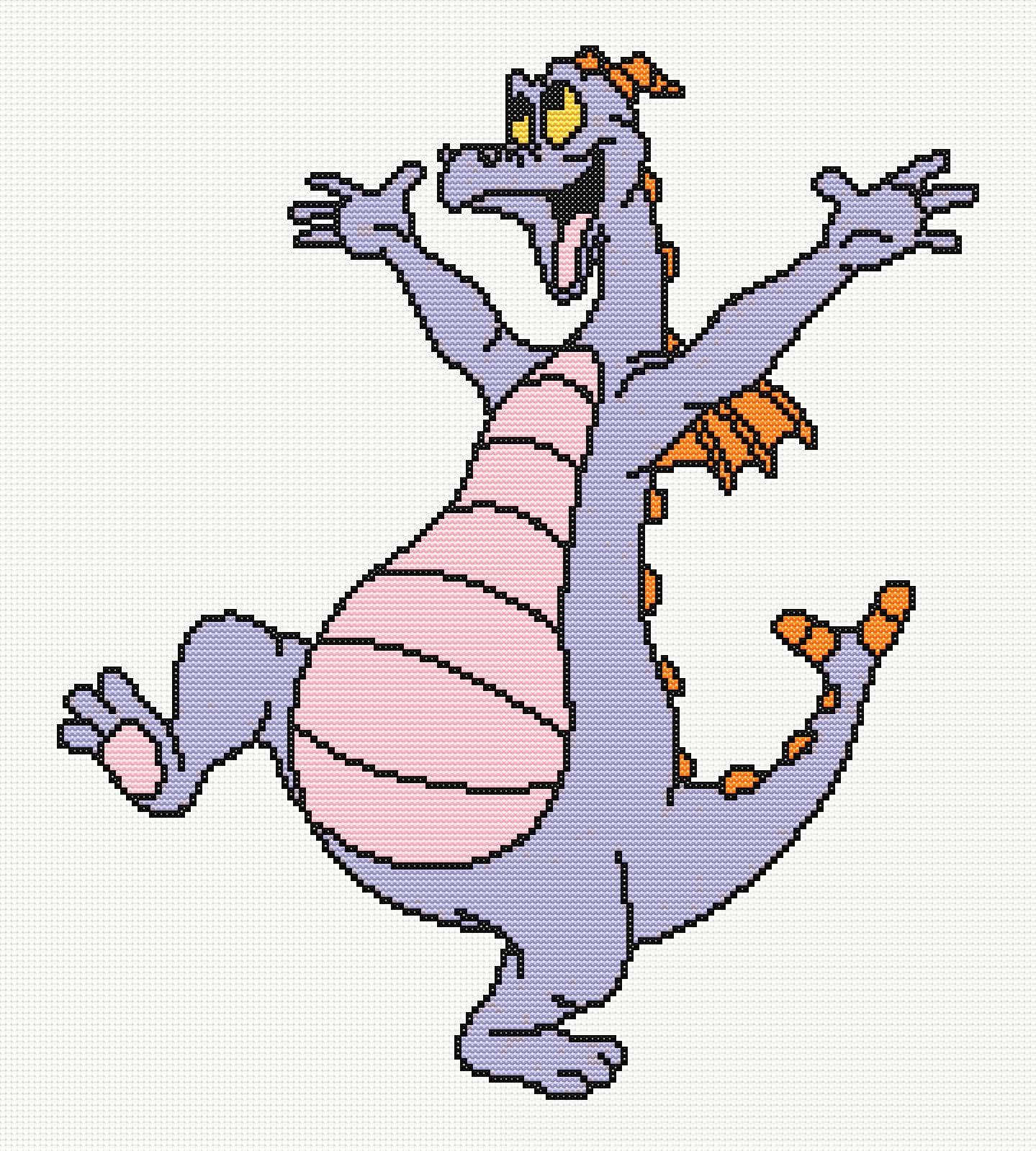Figment Cross Stitch Pattern, Purple Dragon, Journey Into Imagination ...
