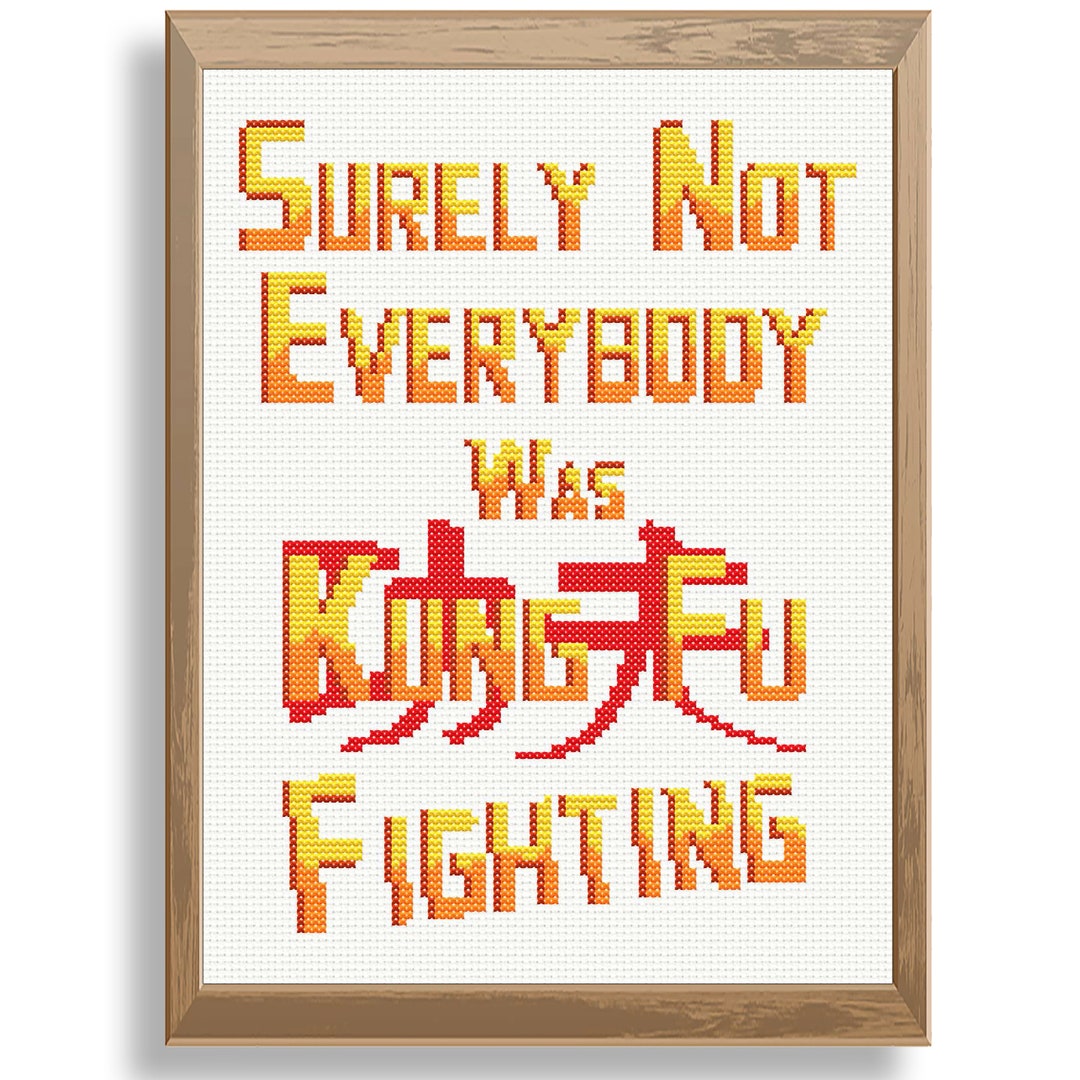 Kung Fu Fighting Cross Stitch Pattern: Funny Retro Design (PDF Pattern ...