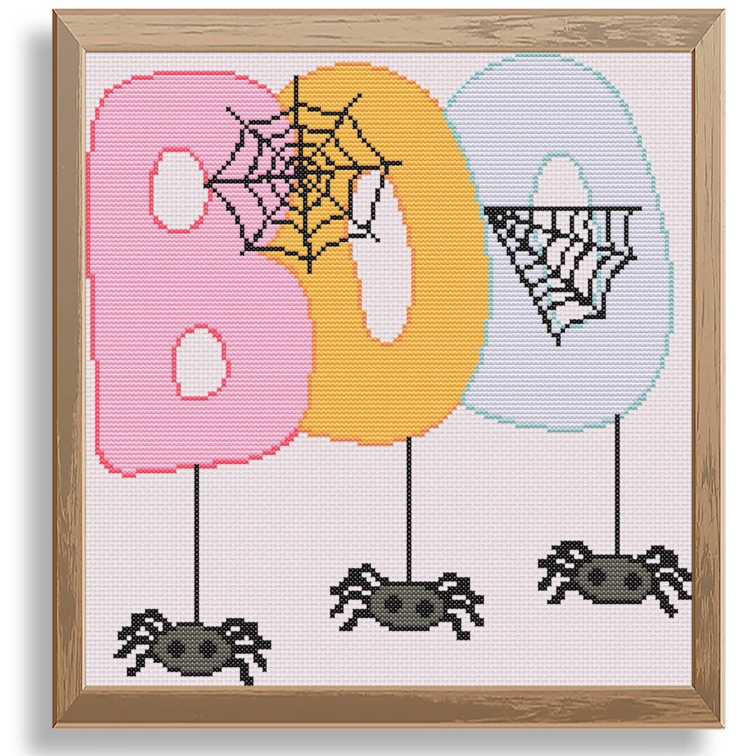 Boo Cross Stitch Pattern, Halloween Cross Stitch Pattern, Easy ...
