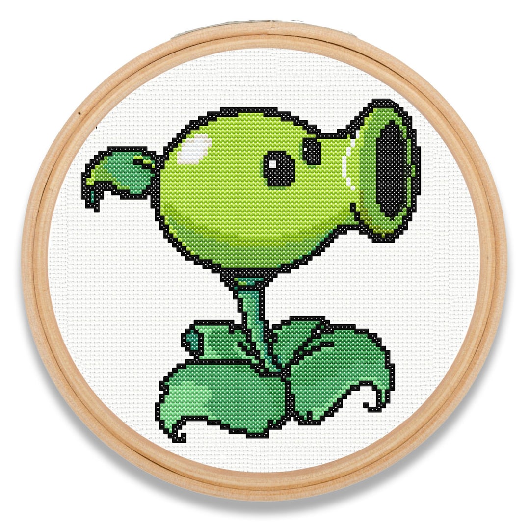 Peashooter Cross Stitch Pattern From Plants Vs. Zombies Video Game - Etsy