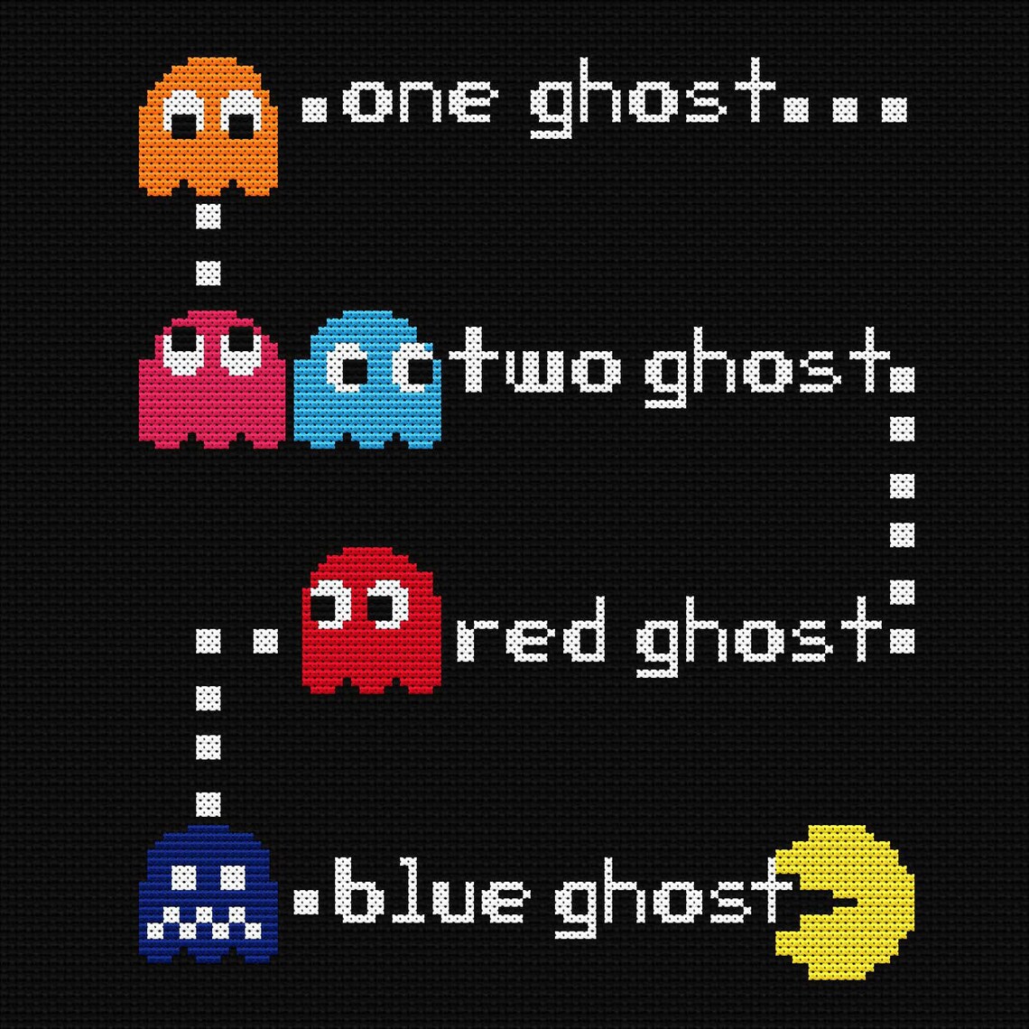 Pac Man Inspired Cross Stitch Pattern, Dr. Seuss Inspired Cross Stitch ...