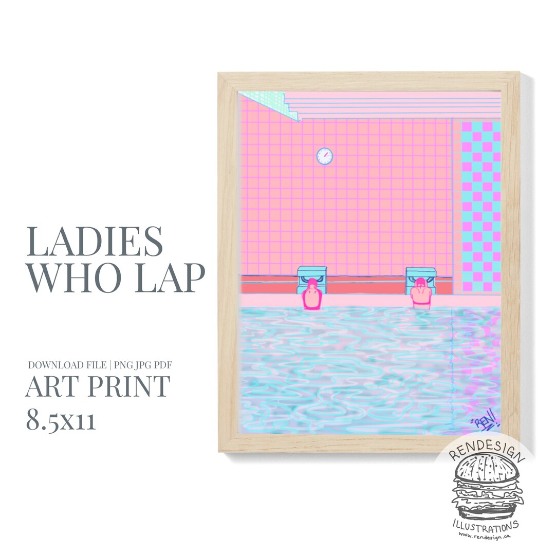 Ladies Who Lap | Art Print | Swimming | Illustration | Women - Etsy