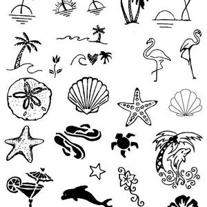 Ocean Beach Nautical Sea Life Henna Tattoo Set - Etsy