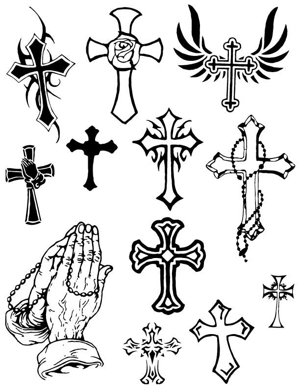 Religious Cross Designs Henna Tattoo Set - Etsy
