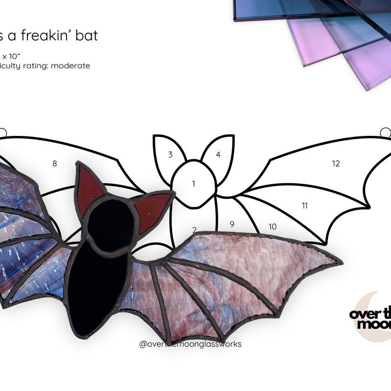 Bat Stained Glass Pattern - Etsy