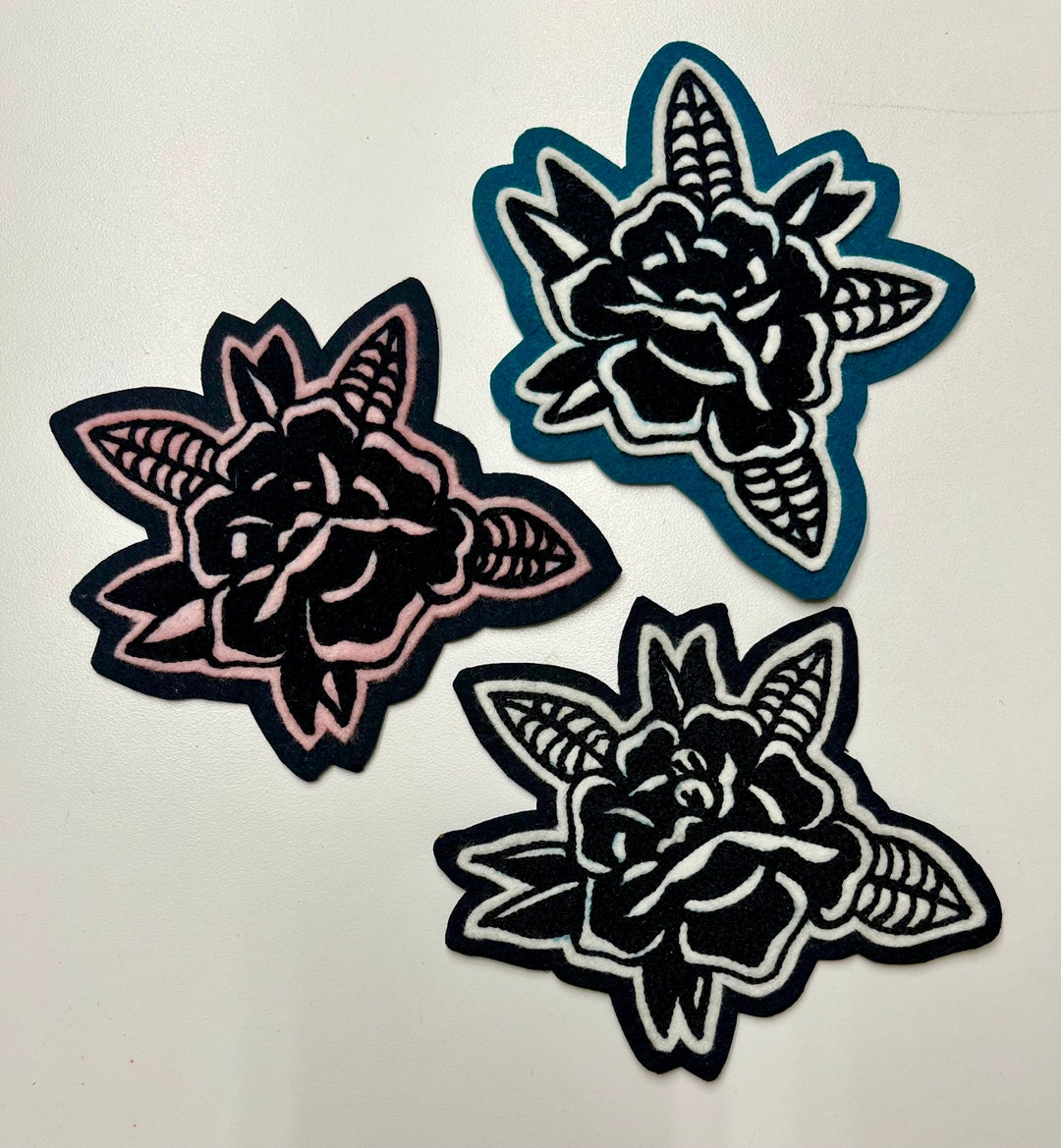 Traditional Flower Chainstitch Embroidered Patch - Etsy