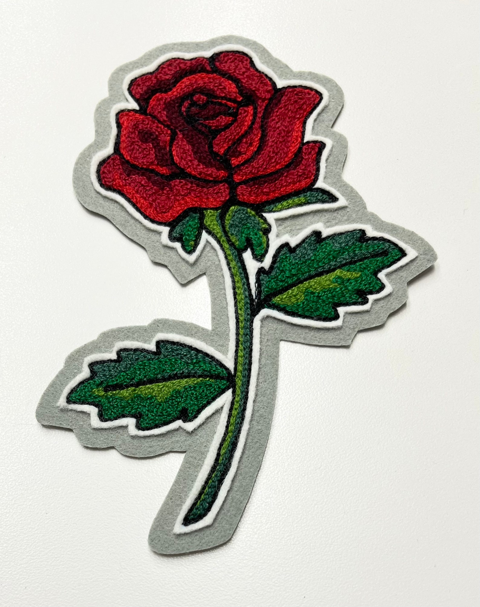 Red Rose Chainstitch Embroidered Patch - Etsy