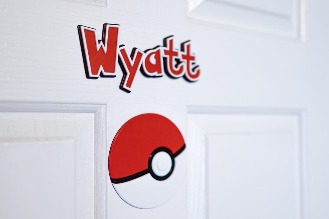 Personalized Pokemon Themed Name Plate - Etsy