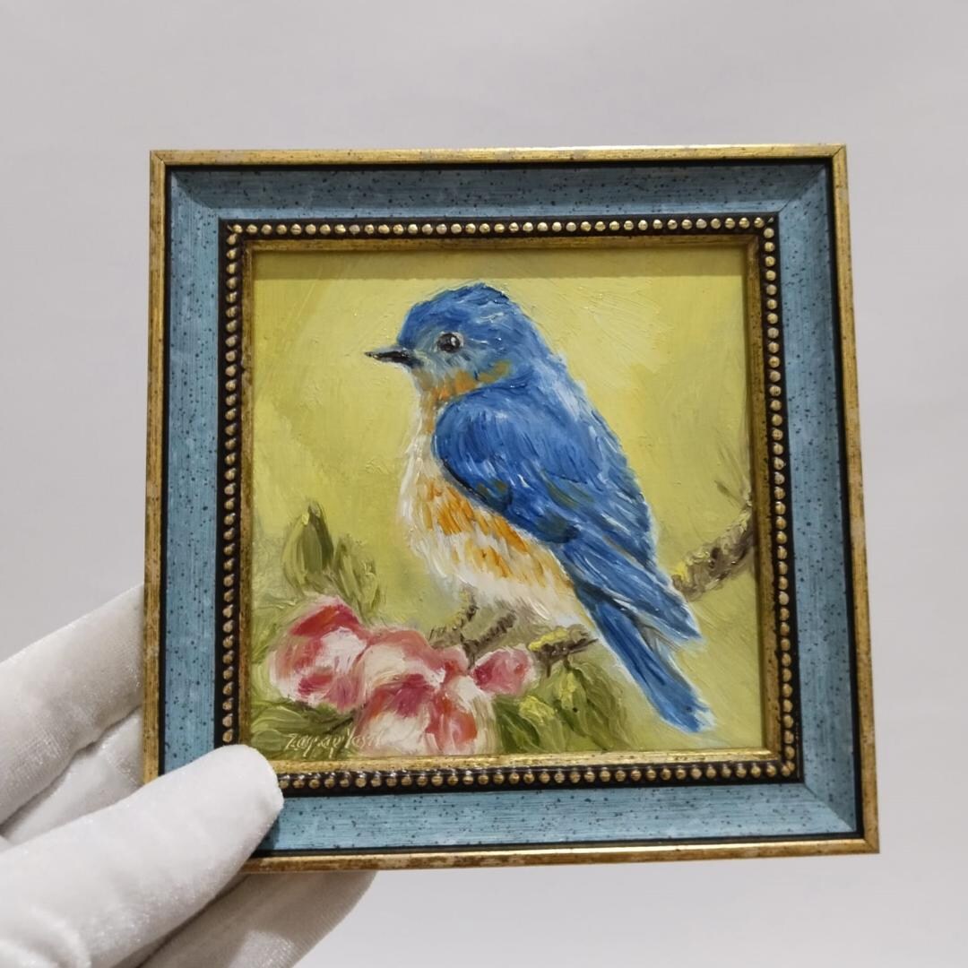 Bird Painting Oil Painting Original Handmade Wall Art Bird Art Framed ...