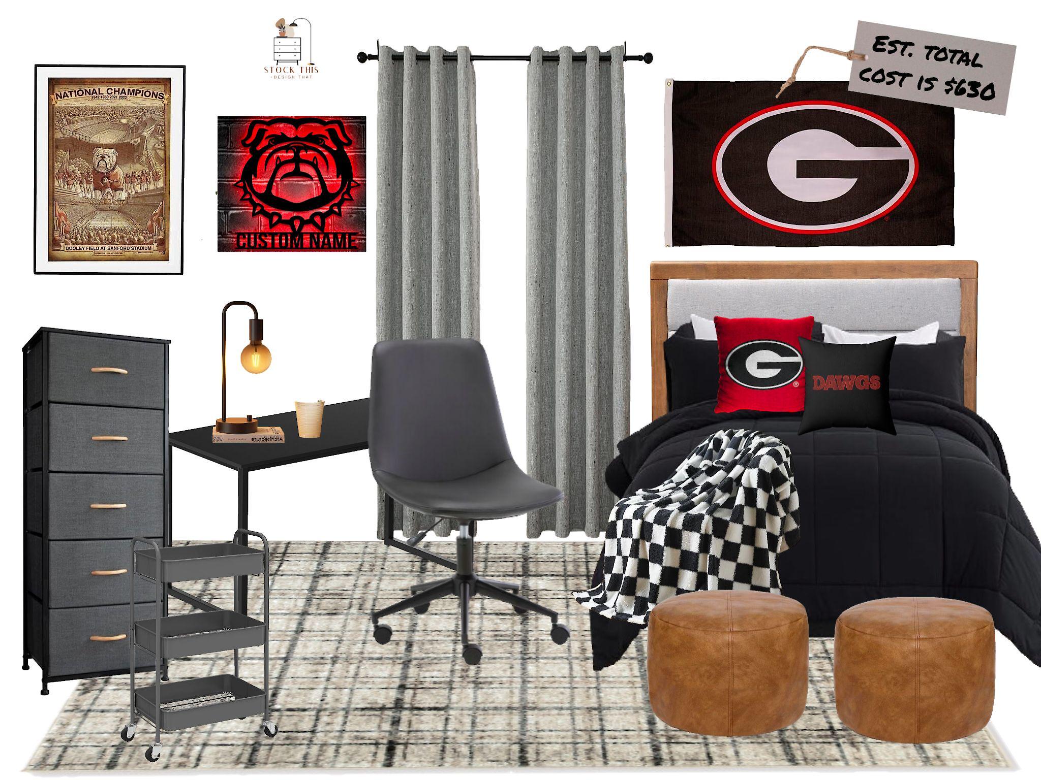 University of Georgia Dorm Room Design - Etsy