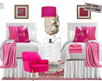Green and Pink Love Shack Fancy Dorm Room Design - Etsy