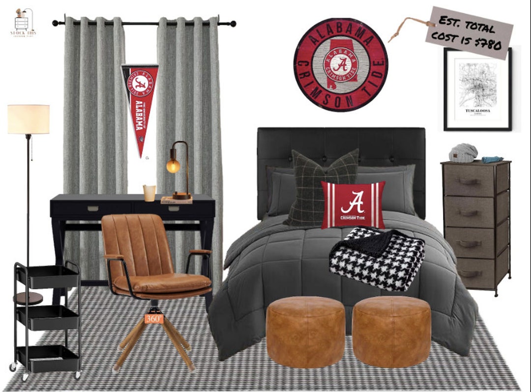 University of Alabama Dorm Room Design - Etsy