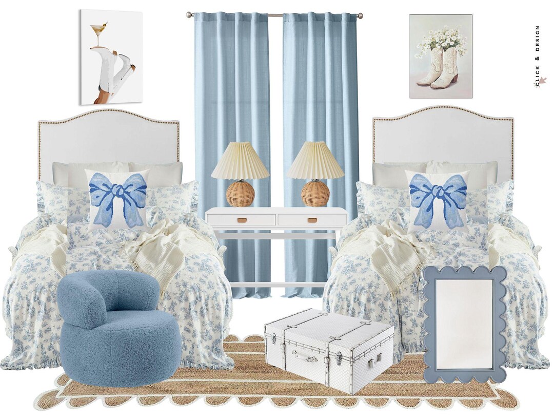 Blue Love Shack Fancy Girls Room/dorm Room - Etsy