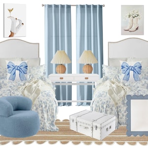 Blue Love Shack Fancy Girls Room/dorm Room - Etsy