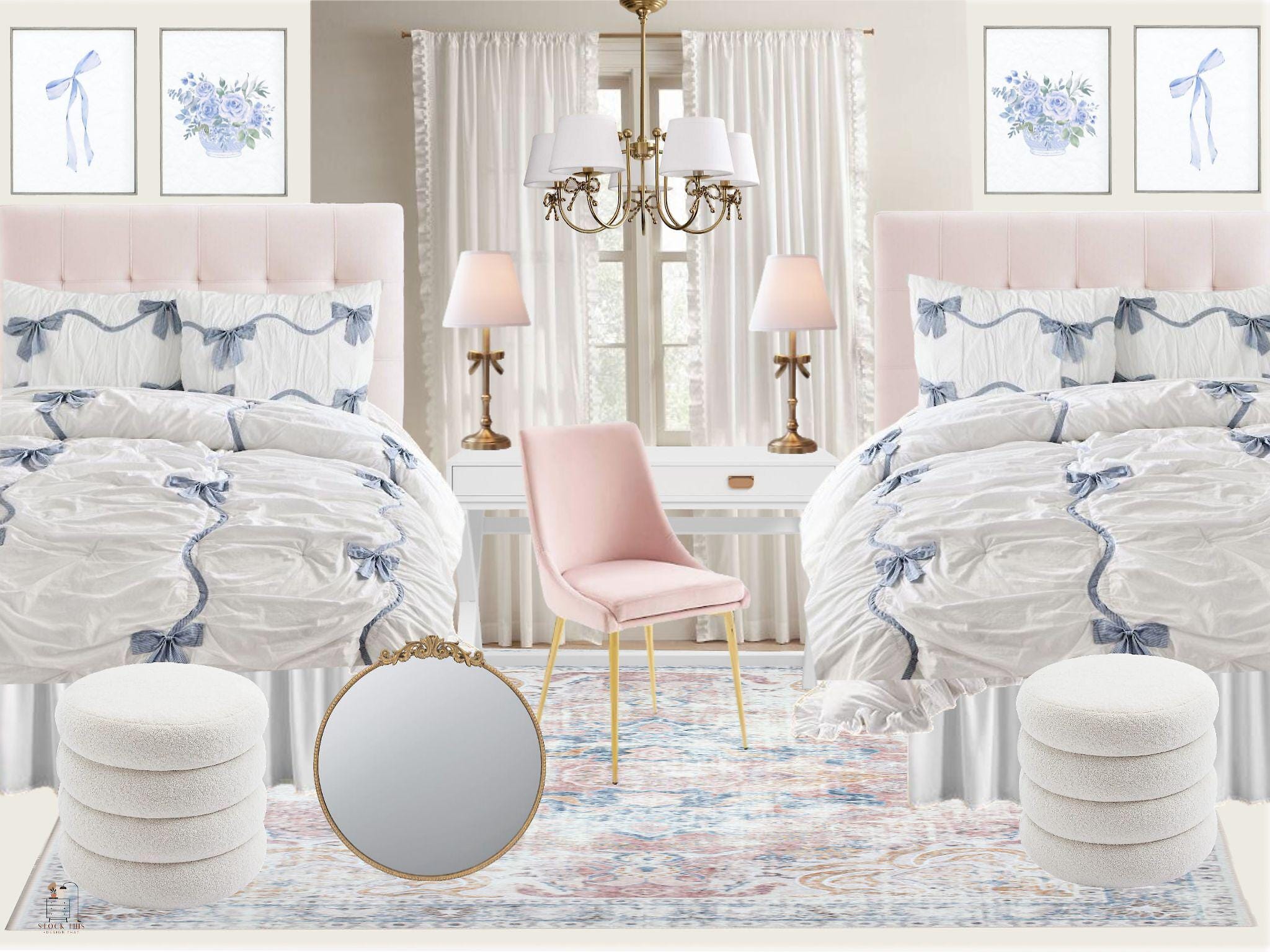 Blue Ribbon Love Shack Fancy Dorm Room Design - Etsy