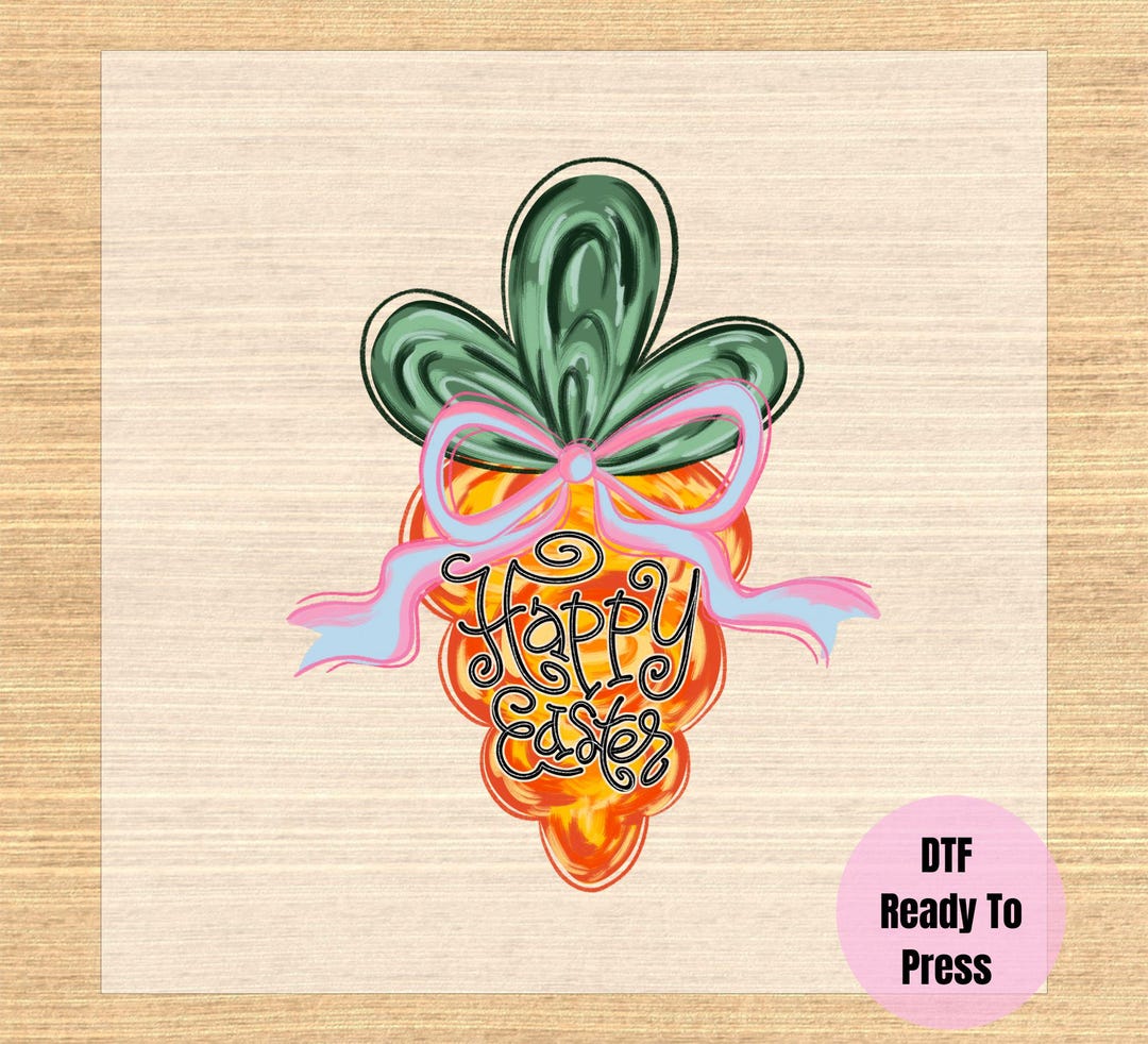 Cute Carrot Easter Design DTF Transfer, Direct to Film Heat Transfer ...