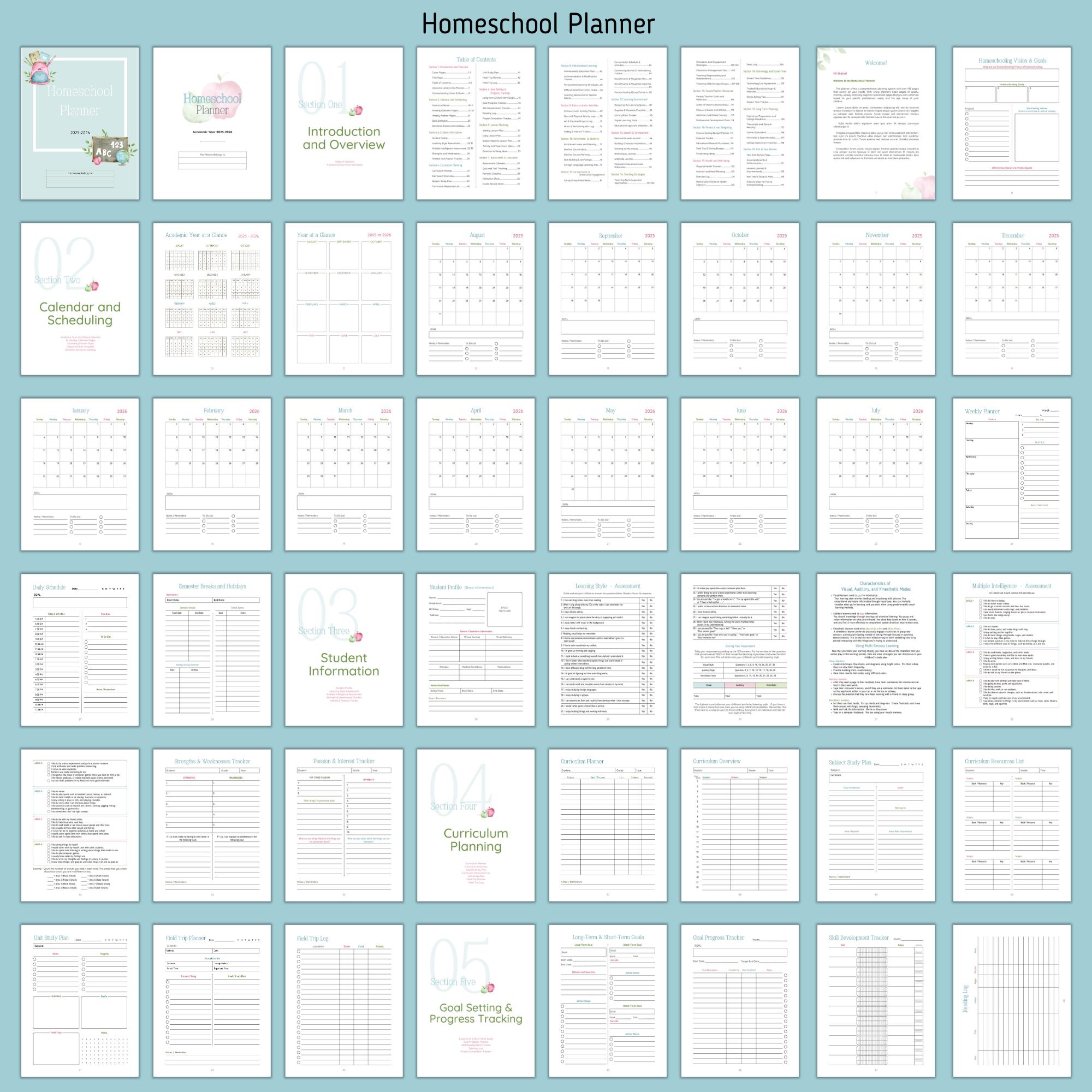 Homeschool Planner, 2025-2026 Homeschool Planner Bundle, Homeschool ...