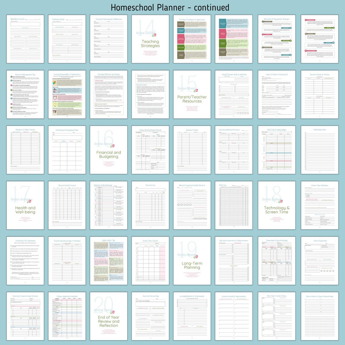 2025-2026 Homeschool Planner Bundle: 144 Printable Pages (digital ...