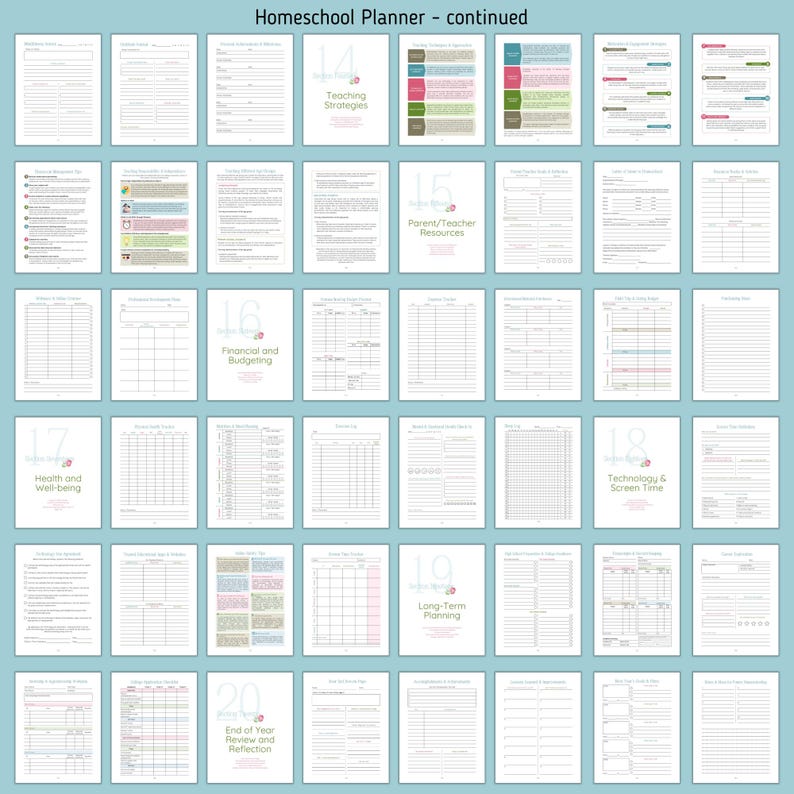 2025-2026 Homeschool Planner Bundle: 144 Printable Pages (digital ...