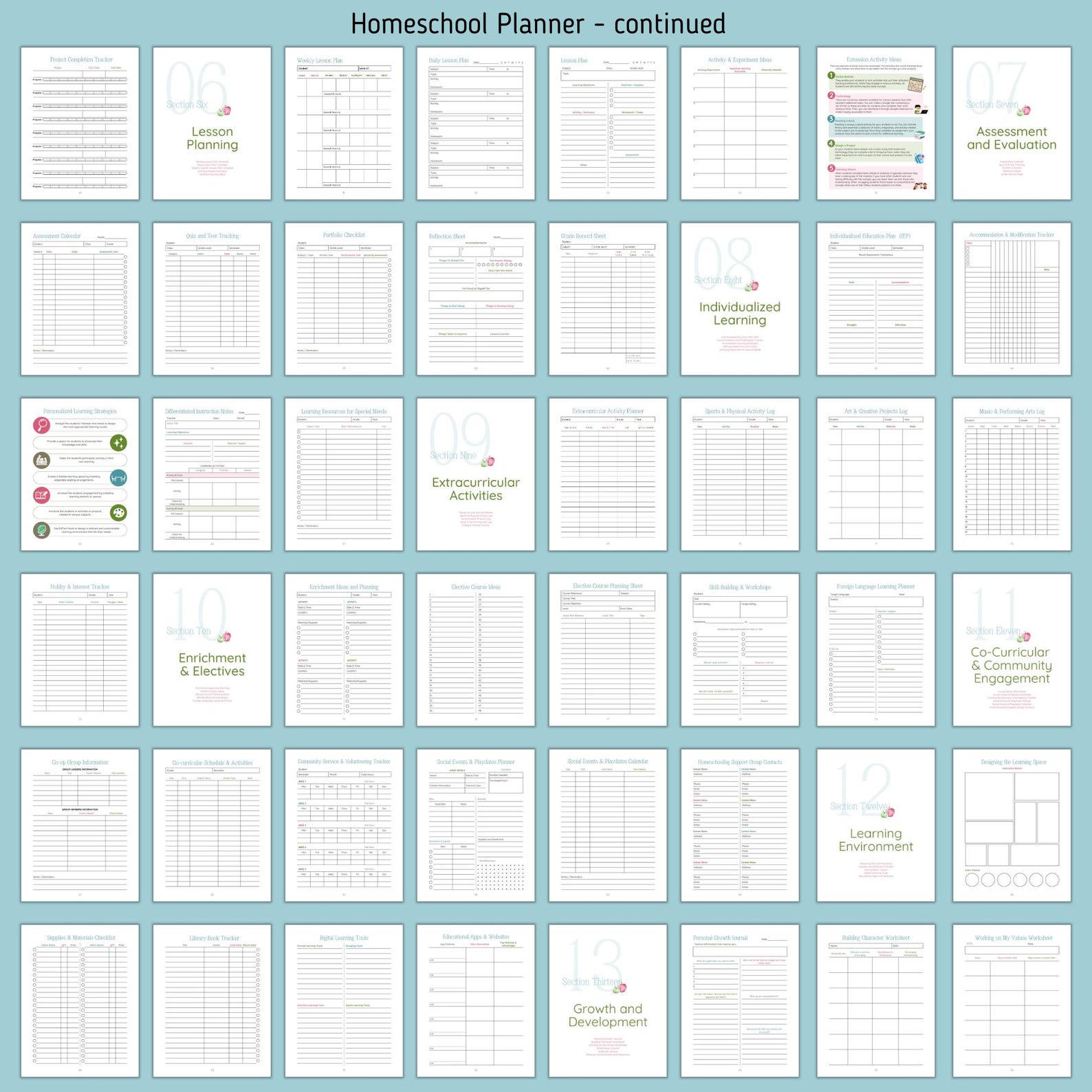 2025-2026 Homeschool Planner Bundle: 144 Printable Pages (digital ...