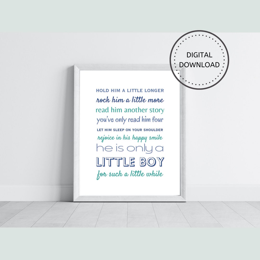 Little Boy Nursery Poem, Nursery Quote, Boy Nursery, Nursery Wall Art ...
