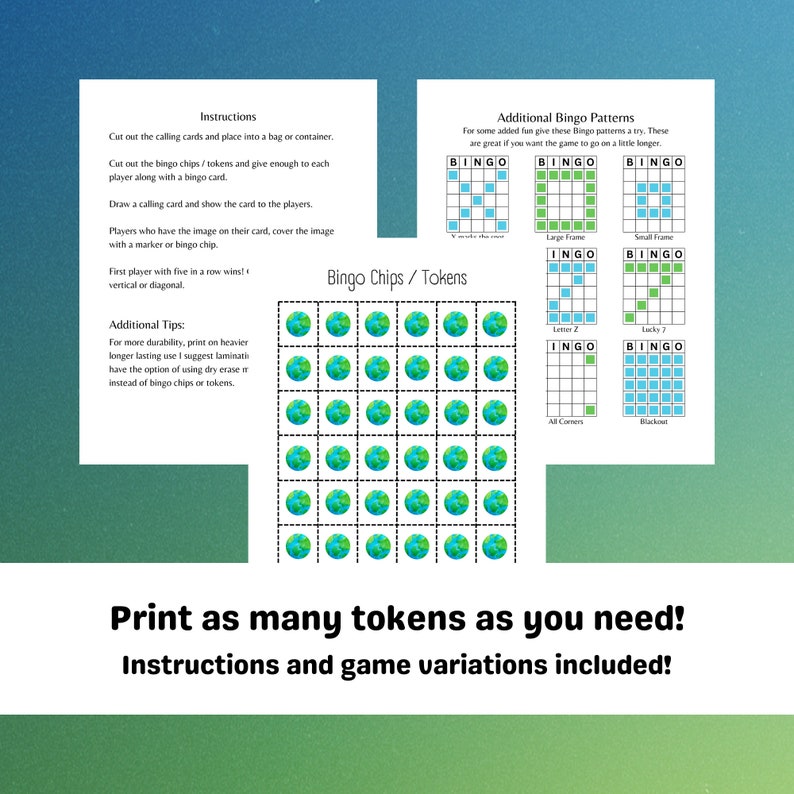 Earth Day Bingo, Earth Day Game, 30 Bingo Unique Bingo Cards, 30 ...