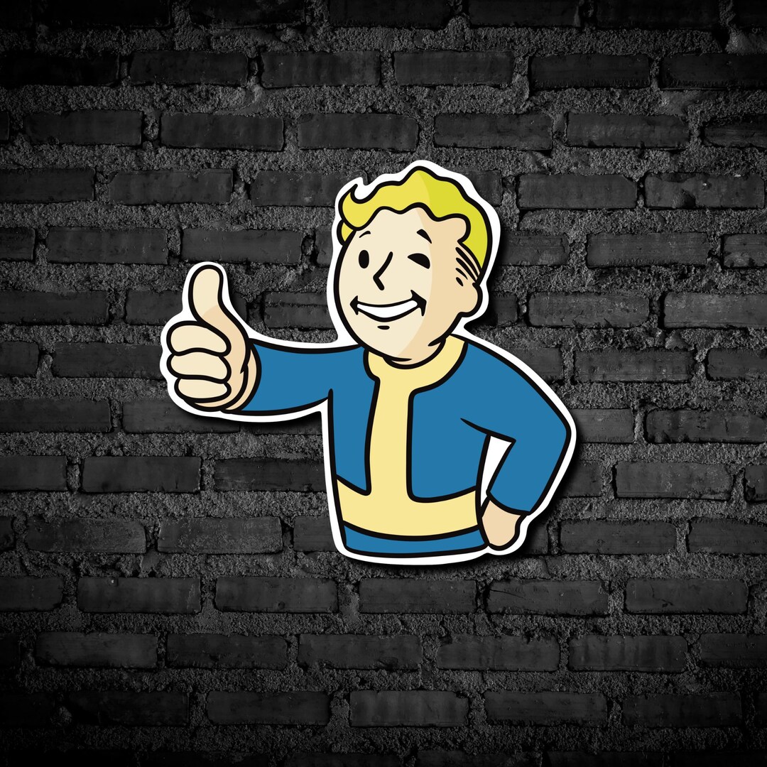 Fallout Vault Boy Weatherproof Sticker - Etsy