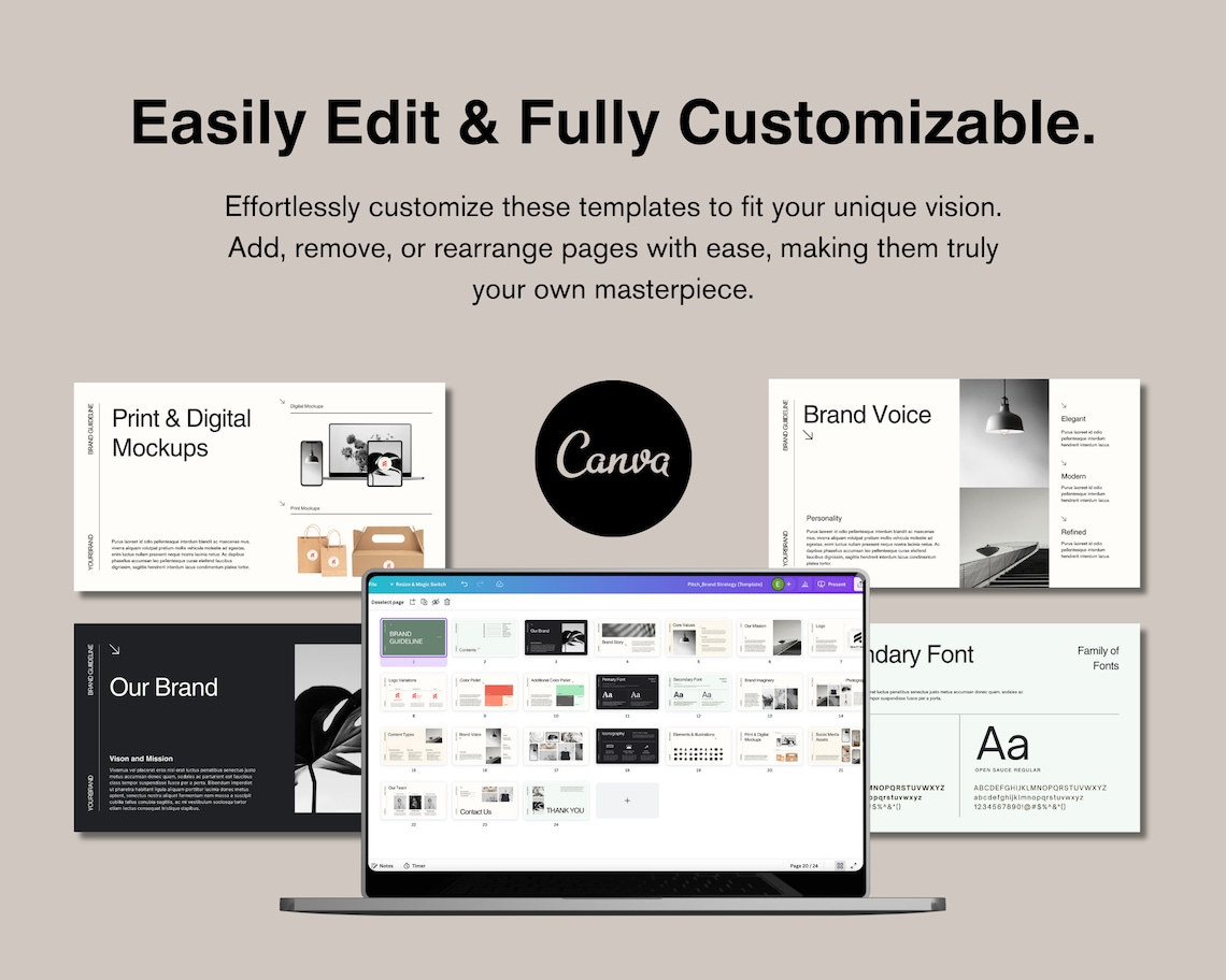 Nova | Brand Guidelines Brand Strategy Brand Presentation Slide Deck Template Marketing Strategy ...