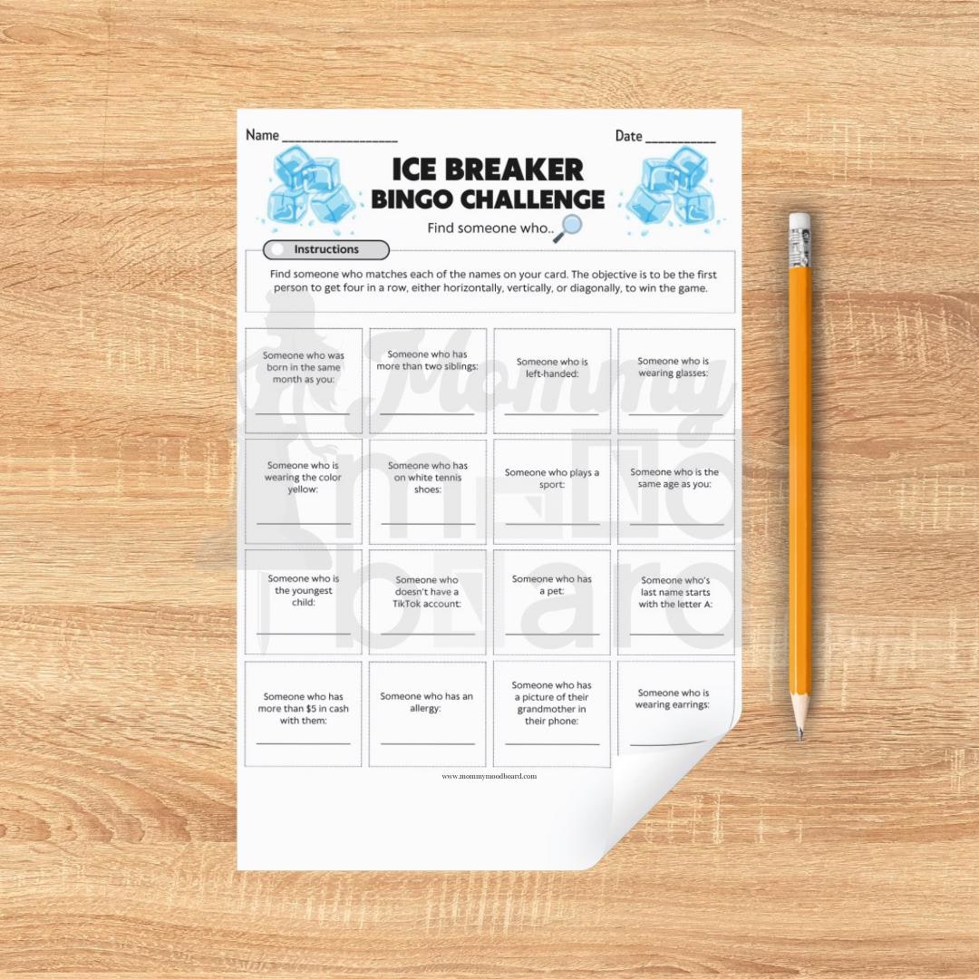 Ice Breaker Bingo Challenge - Etsy
