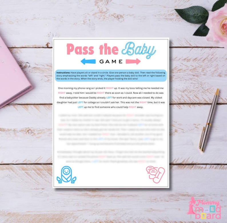 PASS THE BABY Baby Shower Game - Etsy
