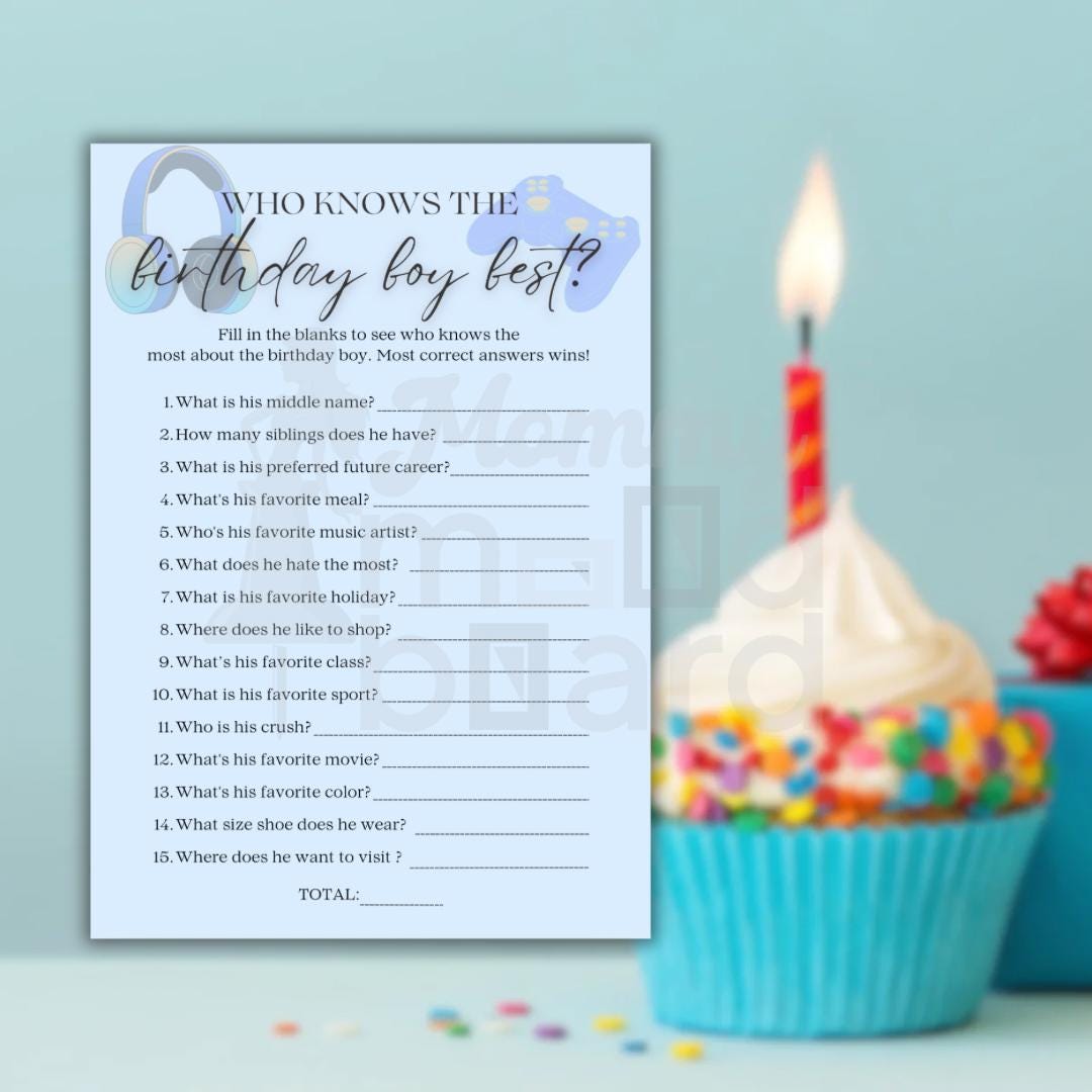 Who Knows the Birthday Boy Best? Game - Etsy