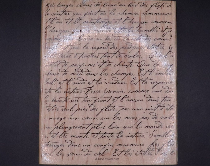 Stampin' Up! French Script Background Stamp Wood Mounted Stamp - Etsy