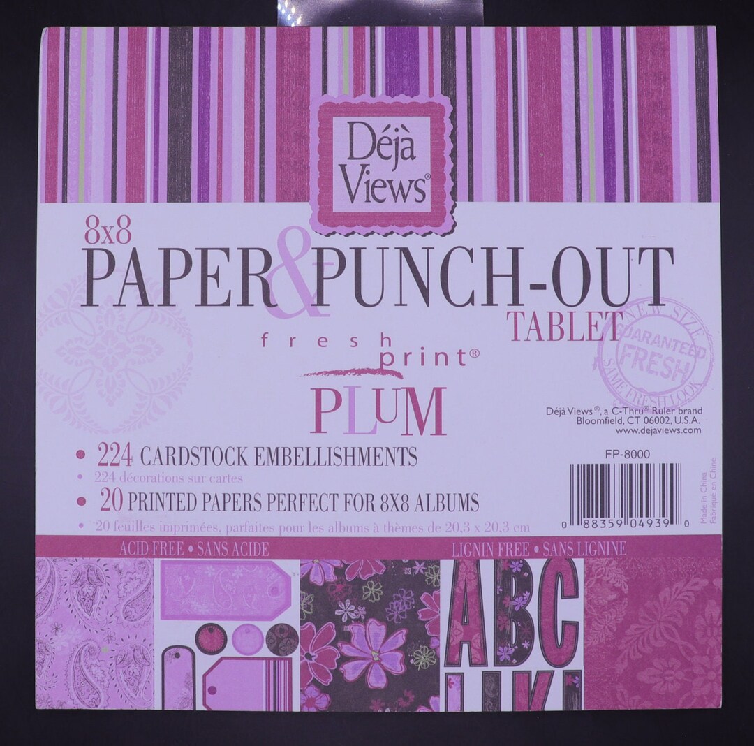 Paper & Punch-out 8"x8" Tablet by Deja Views - Fresh Print PLUM - Etsy