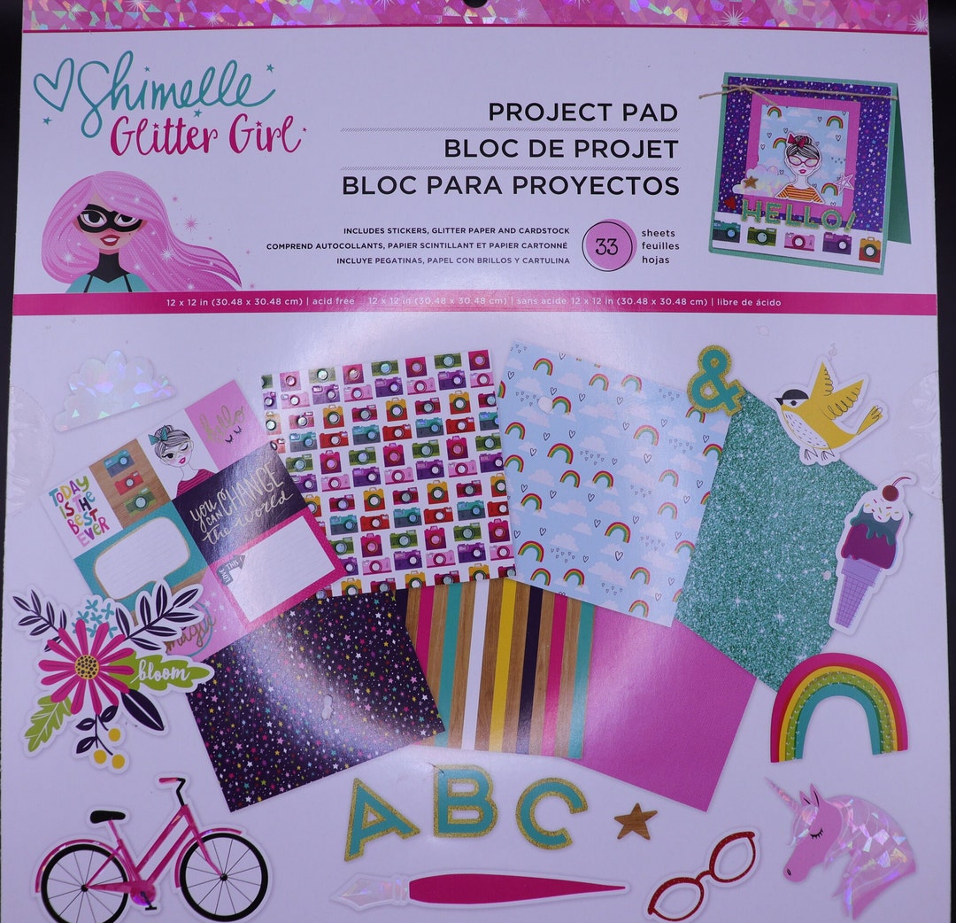 Shimelle Glitter Girl Project Pad 12"x12" 33/pkg-w/foil - Etsy