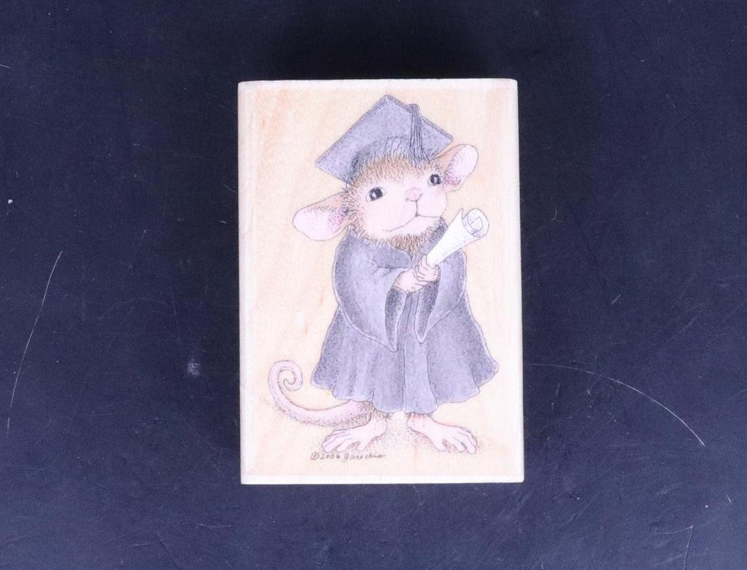 Stampabilities House Mouse the Graduate HMGR1014 Wooden Rubber Stamp ...