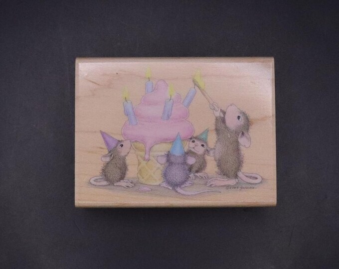 Stampabilities HMUR1023 House Mouse "mice Cream Celebration" Wooden ...