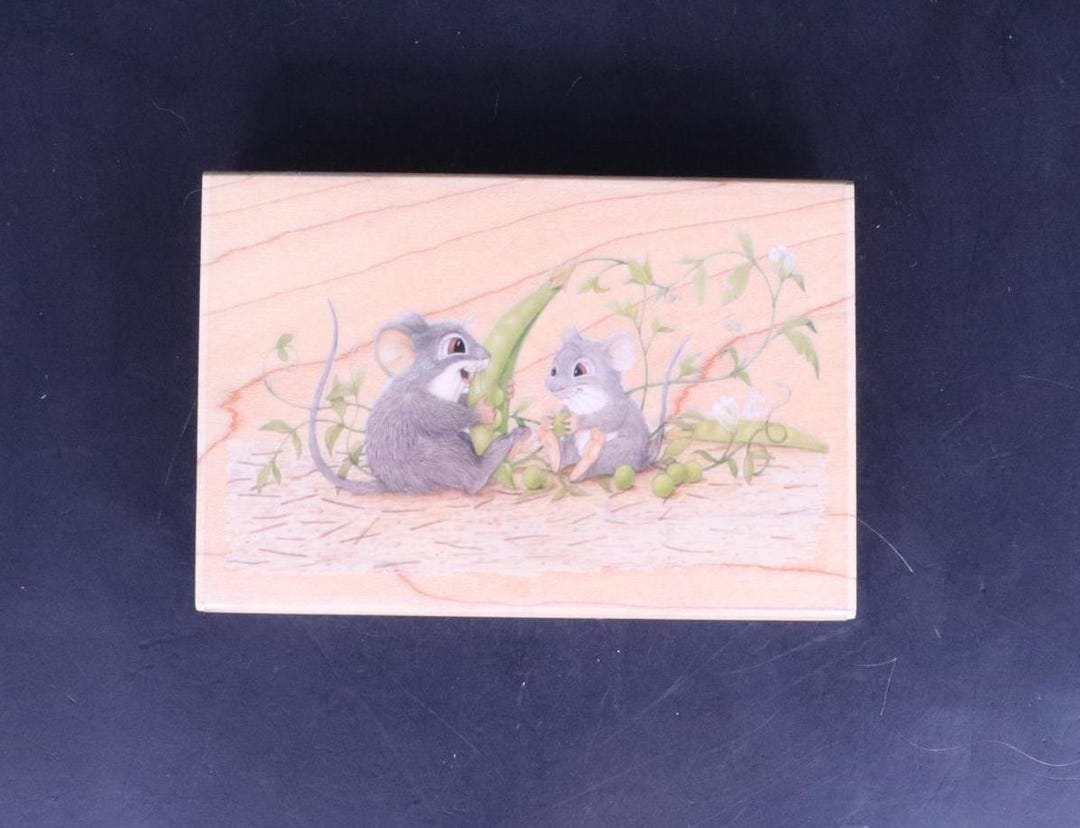 Vintage Rubber Stamp by Cornish Heritage Farms Mice With Peas TA-117S ...