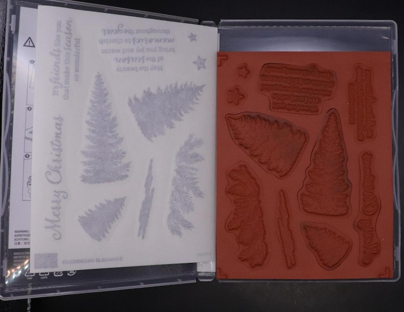 STAMPIN UP Evergreen Elegance Red Rubber Cling Stamp Set - Etsy