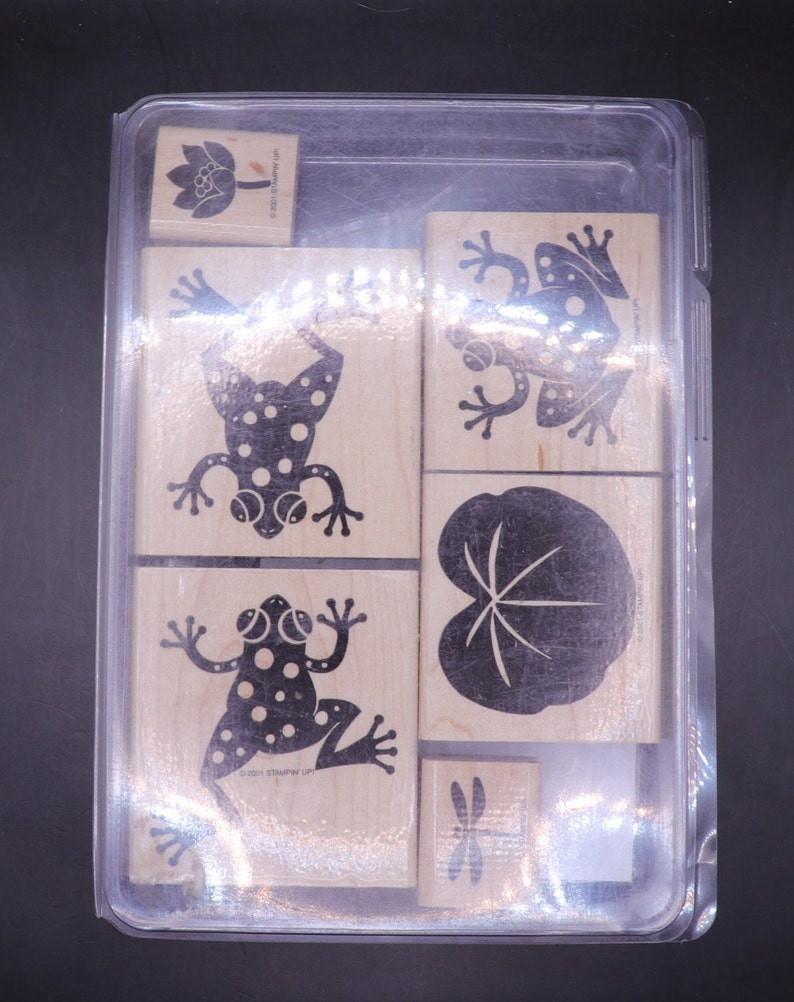 Stampin' UP! Frog Stamp Set of 6, Leapfrog Stamp, Lily Stamp, Wood ...