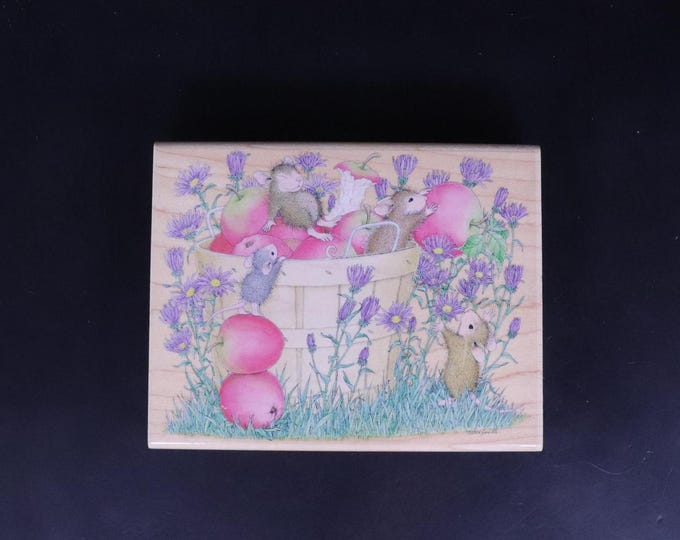 Stampabilities House Mouse "apple Harvest" HMTR1059 Wooden Rubber Stamp ...