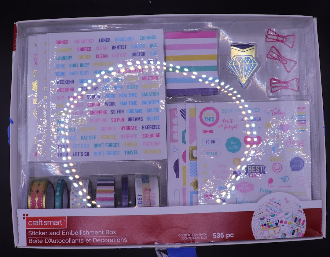 Craftsmart Sticker and Embellishment Box (535 Pcs) - Etsy