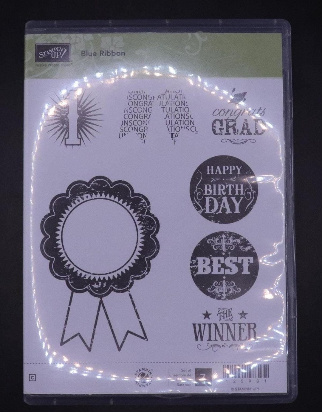 Stampin' UP! Blue Ribbon Cling Mount Stamp Set - Etsy