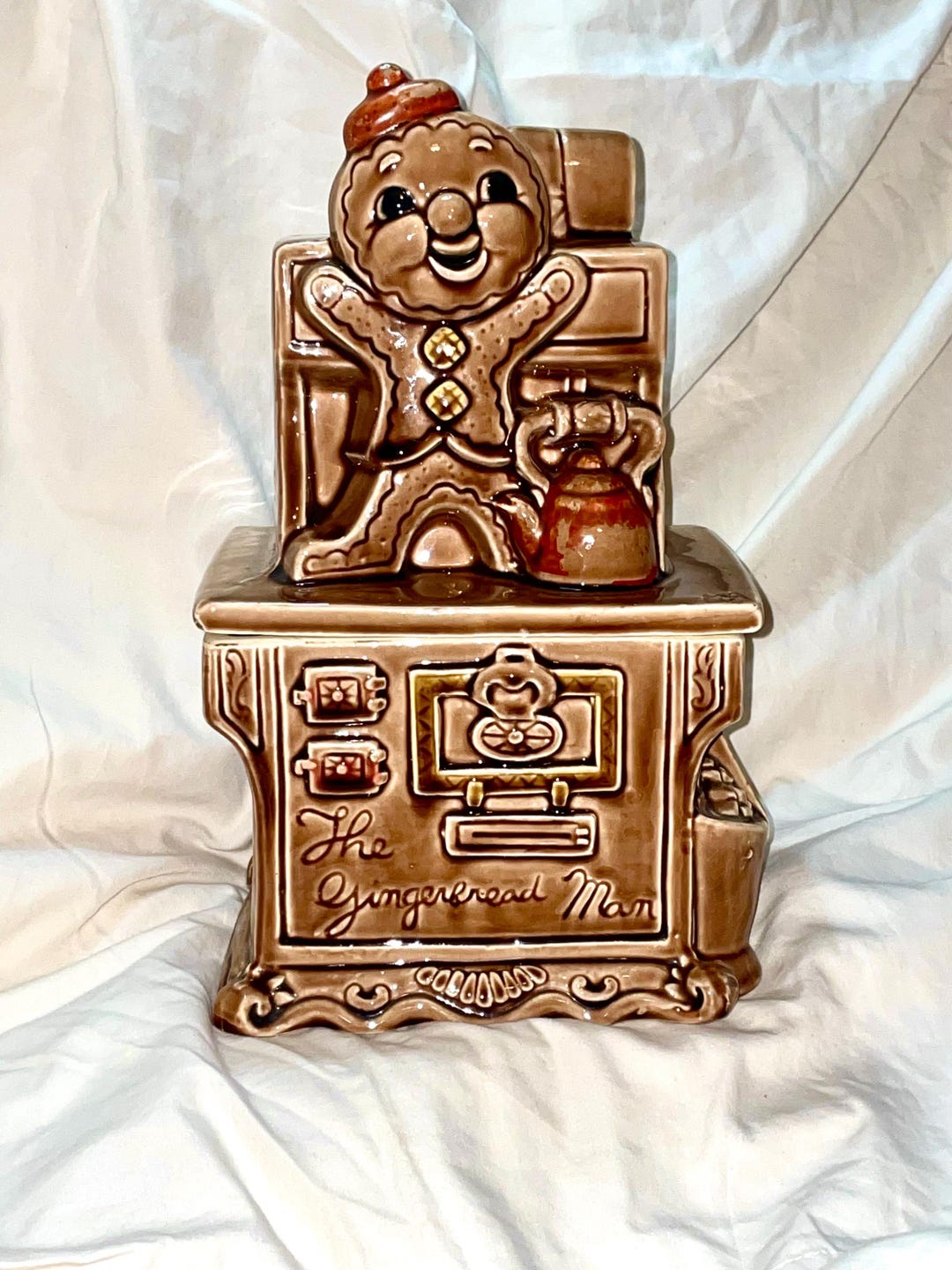 Vintage the GINGERBREAD Man Kettle Oven COOKIE Jar Signed Japan - Etsy