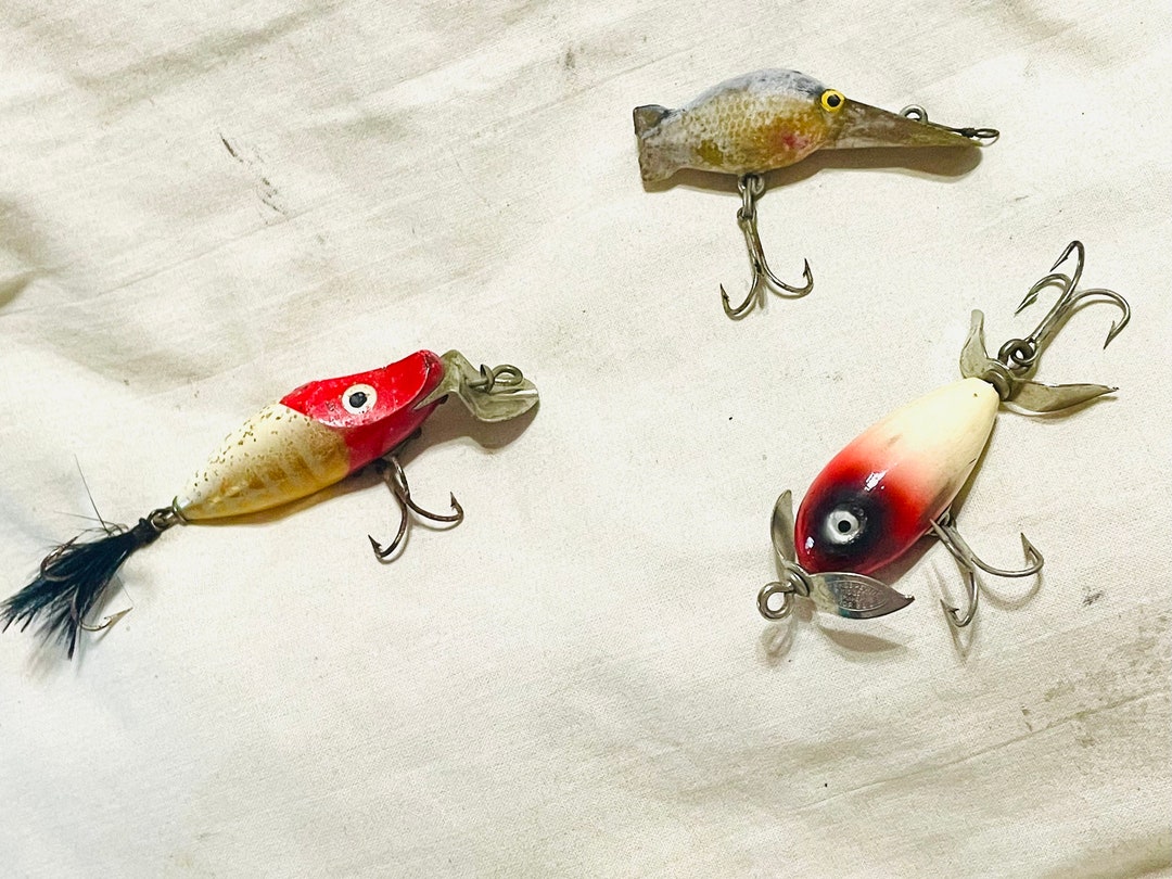Vintage Set of 3 SHAKESPEARE MILLSITE Tackle and Hot Shot Fishing LURES ...