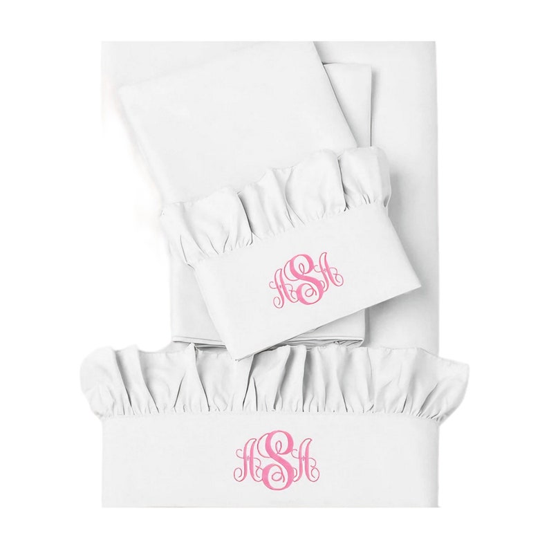 Monogram Sheet Sets With Embroidered Monogram Initials Gifts for Mom ...