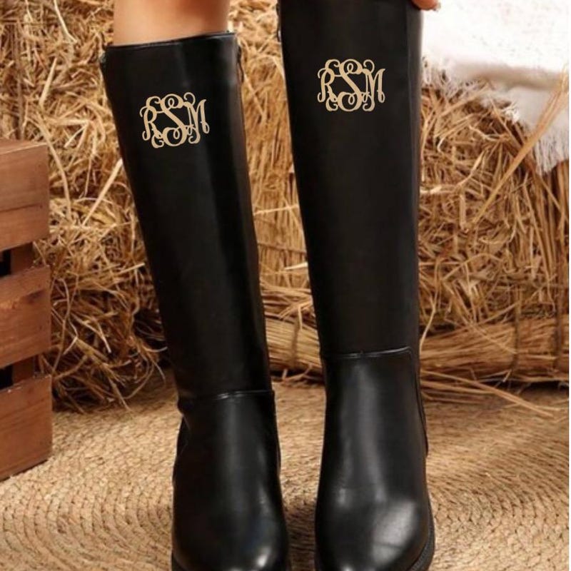 Monogram Boots - Etsy