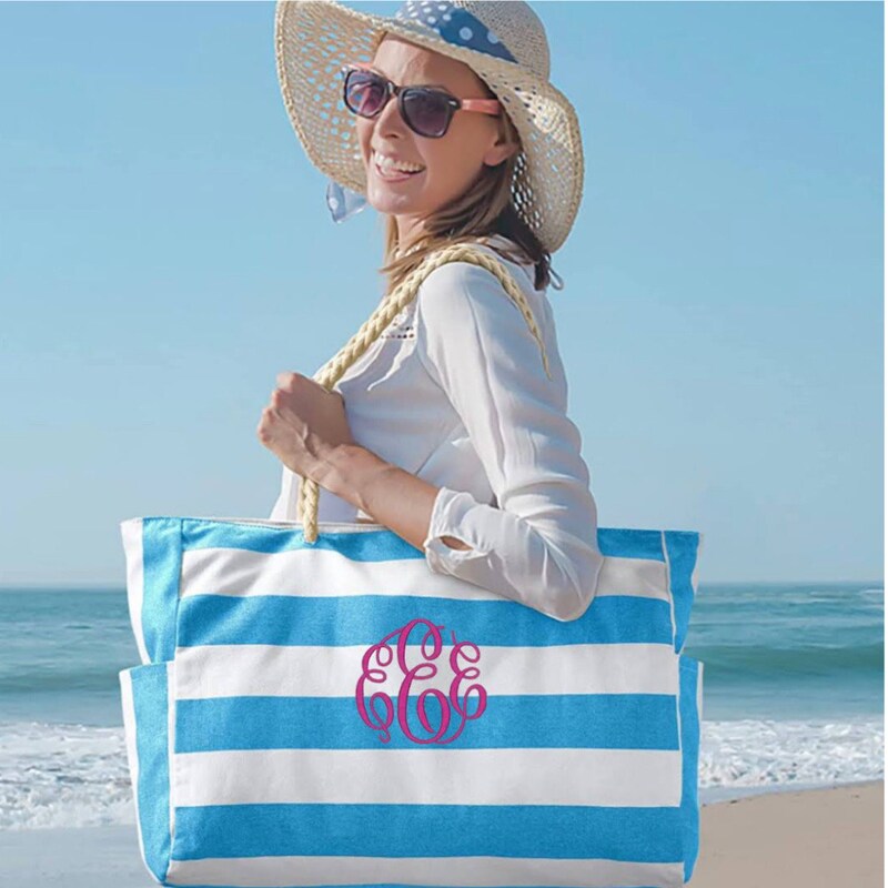Monogram Beach Bag - Etsy