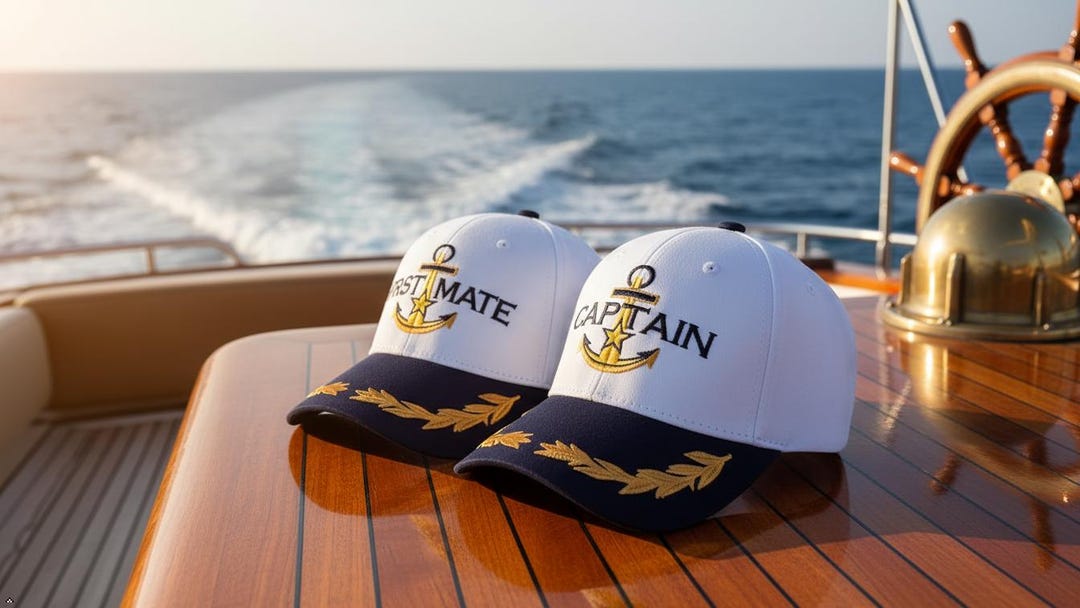 Captain First Mate Boating Caps Nautical Set Snapback - Etsy