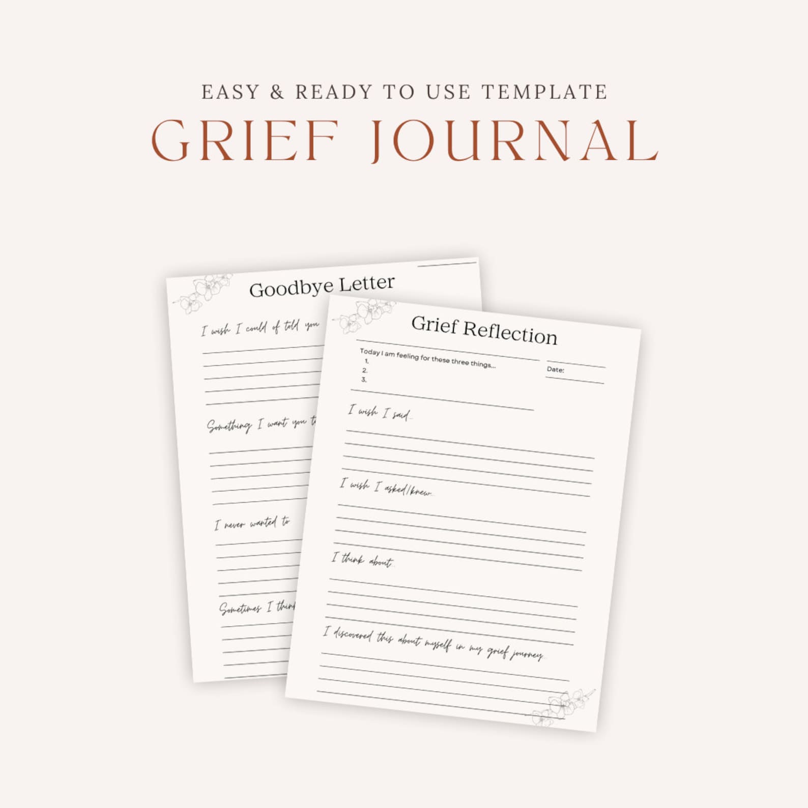 Digital Grief Worksheets - Etsy