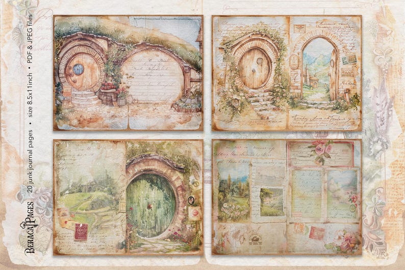 Hobbit House Junk Journal, Printable Hobbit Journal, Hobbit Digital ...